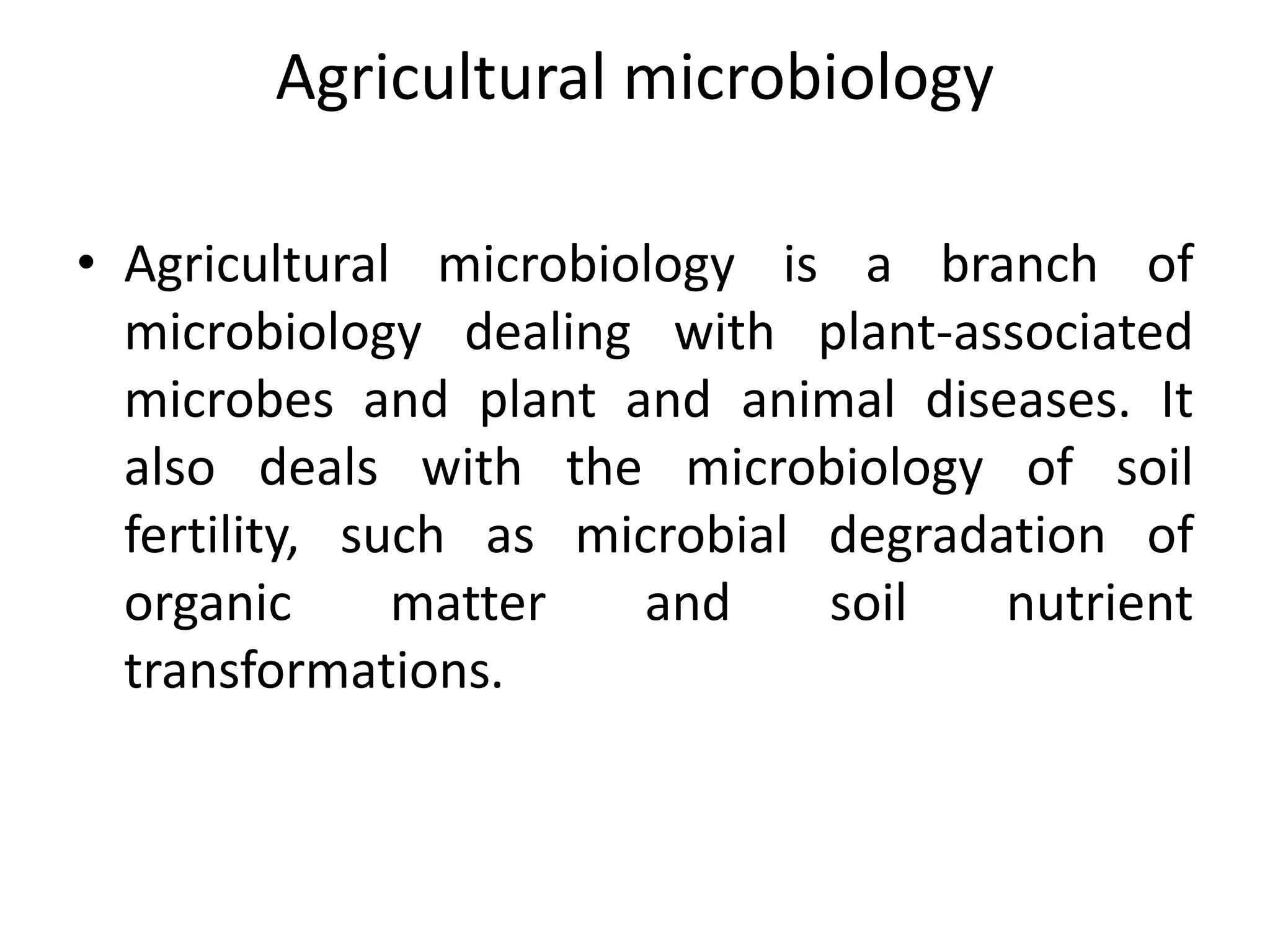 Agriculture microbiology | PPTX