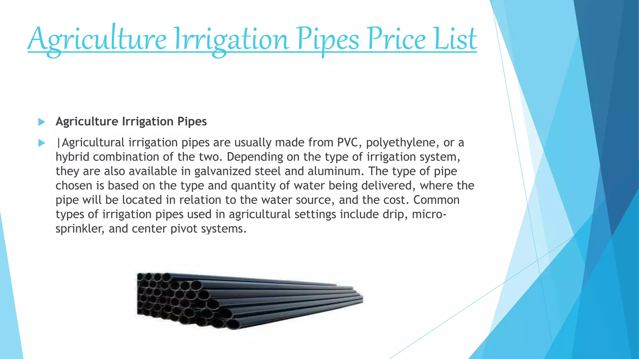 Agriculture Pipes Price List.pptx