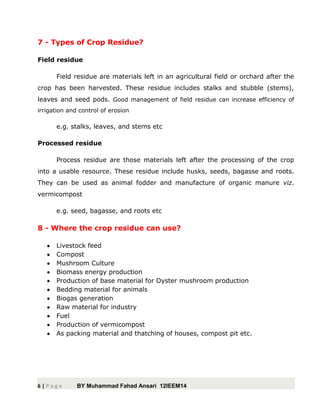 Agriculture pollution notes BY Muhammad Fahad Ansari 12IEEM14 | DOCX