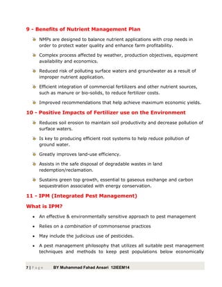 Agriculture pollution notes BY Muhammad Fahad Ansari 12IEEM14 | DOCX