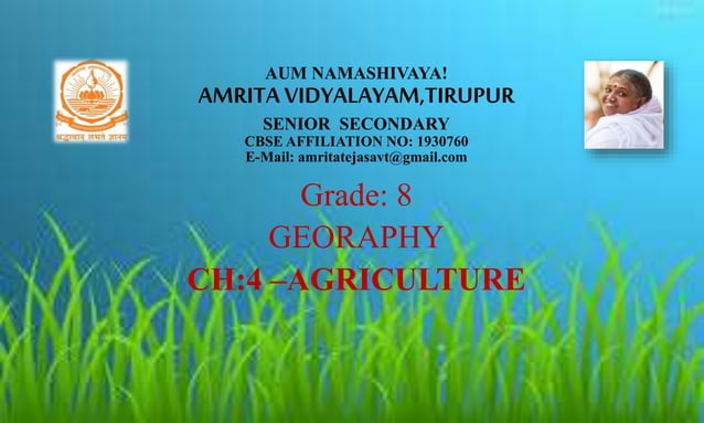 Agriculture ppt GEOGRAPHY CBSE | PPTX