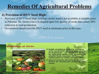 Agriculture problems and thier solutions | PDF