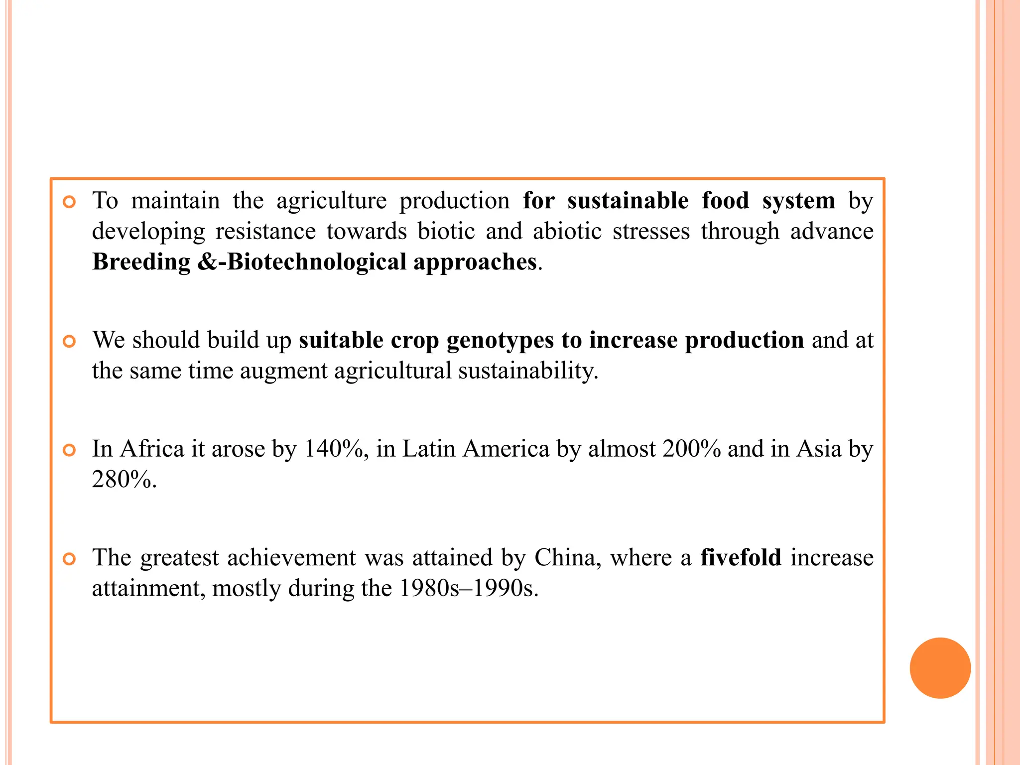 AGRICULTURE PRODUCTION AND SUSTAINABILITY THROUGH BIOTIC AND ABIOTIC STRESS MANAGEMENT PRACTICES ...