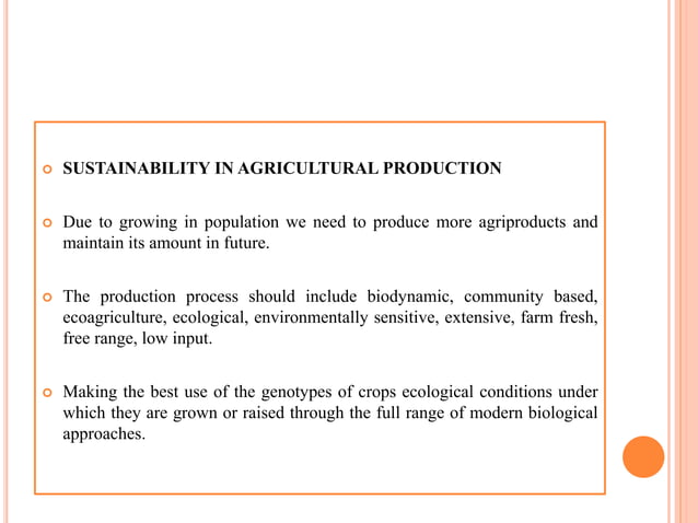 AGRICULTURE PRODUCTION AND SUSTAINABILITY THROUGH BIOTIC AND ABIOTIC STRESS MANAGEMENT PRACTICES ...