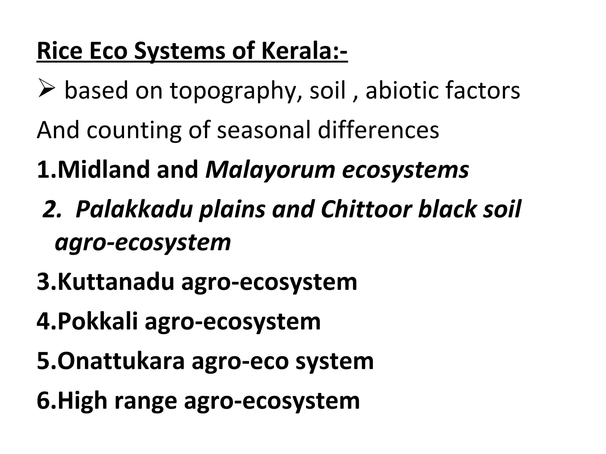 Agriculture regions in kerala | PPT