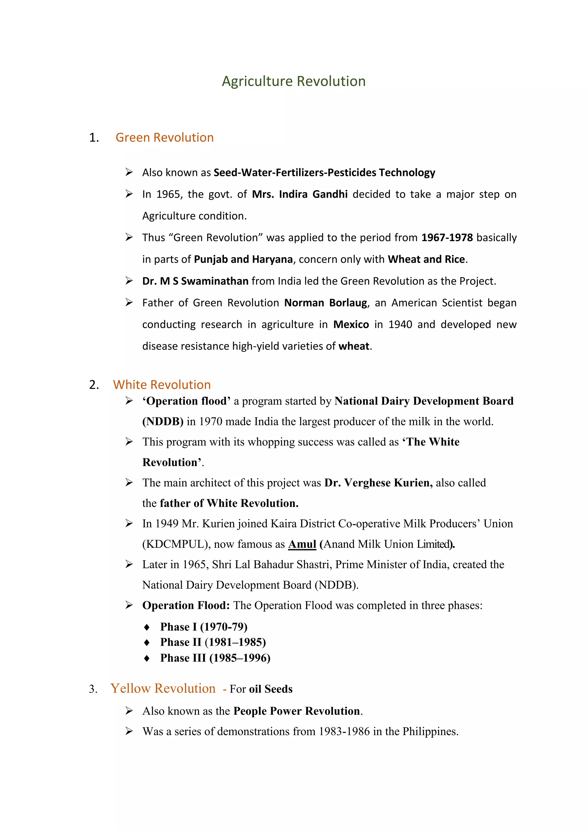 Agricultural Revolution in India | PDF