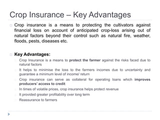 Agriculture risk management and role of insurance | PPTX