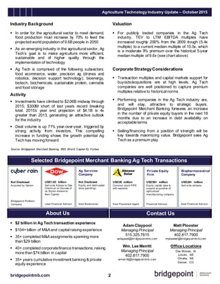 Agriculture Technology Industry Update, October 2015 | PDF