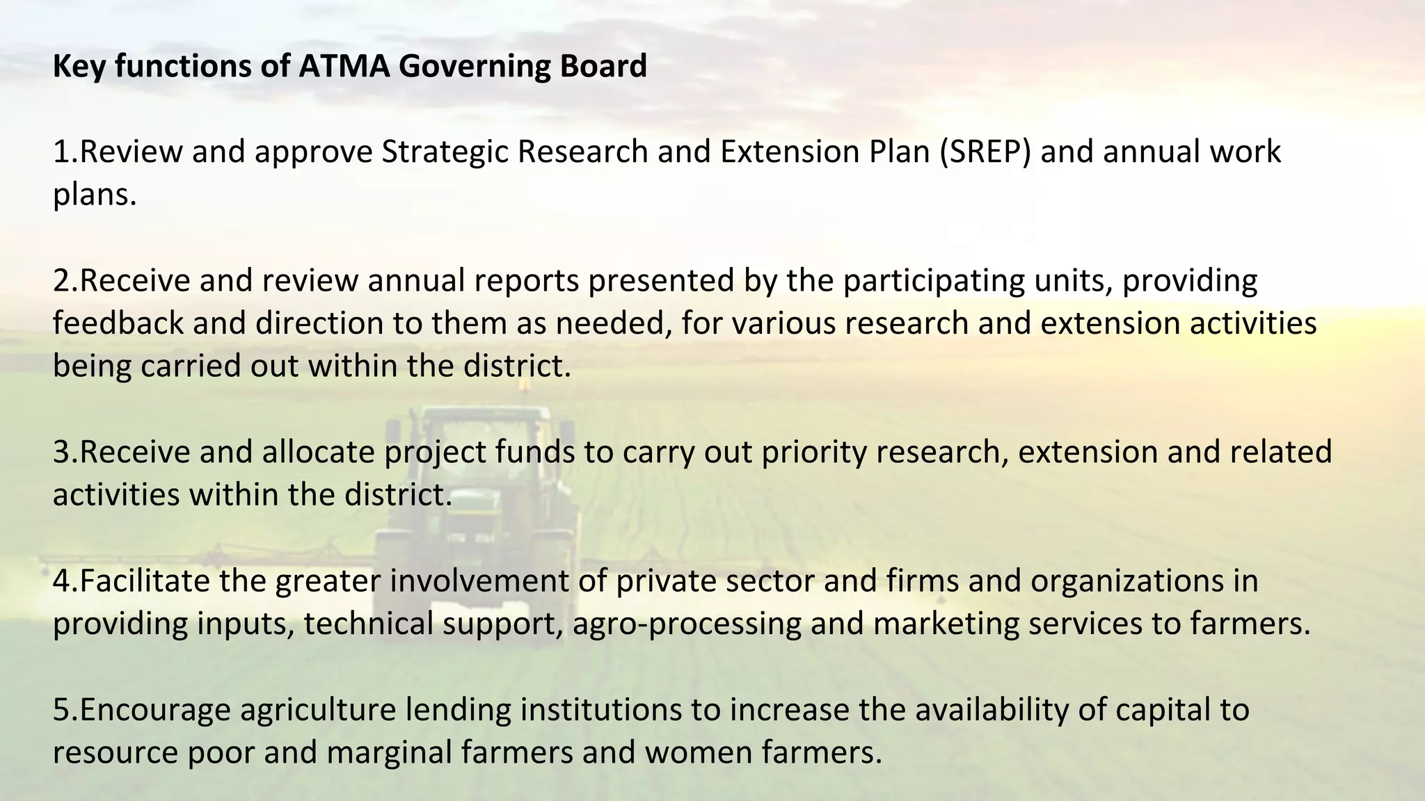 Agriculture technology management agency (ATMA) | PPT