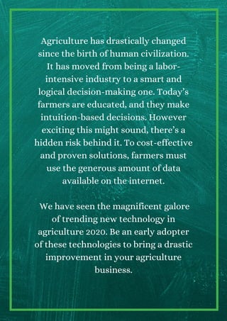 Agriculture technology trends 2021: Collaborating tech with agriculture ...