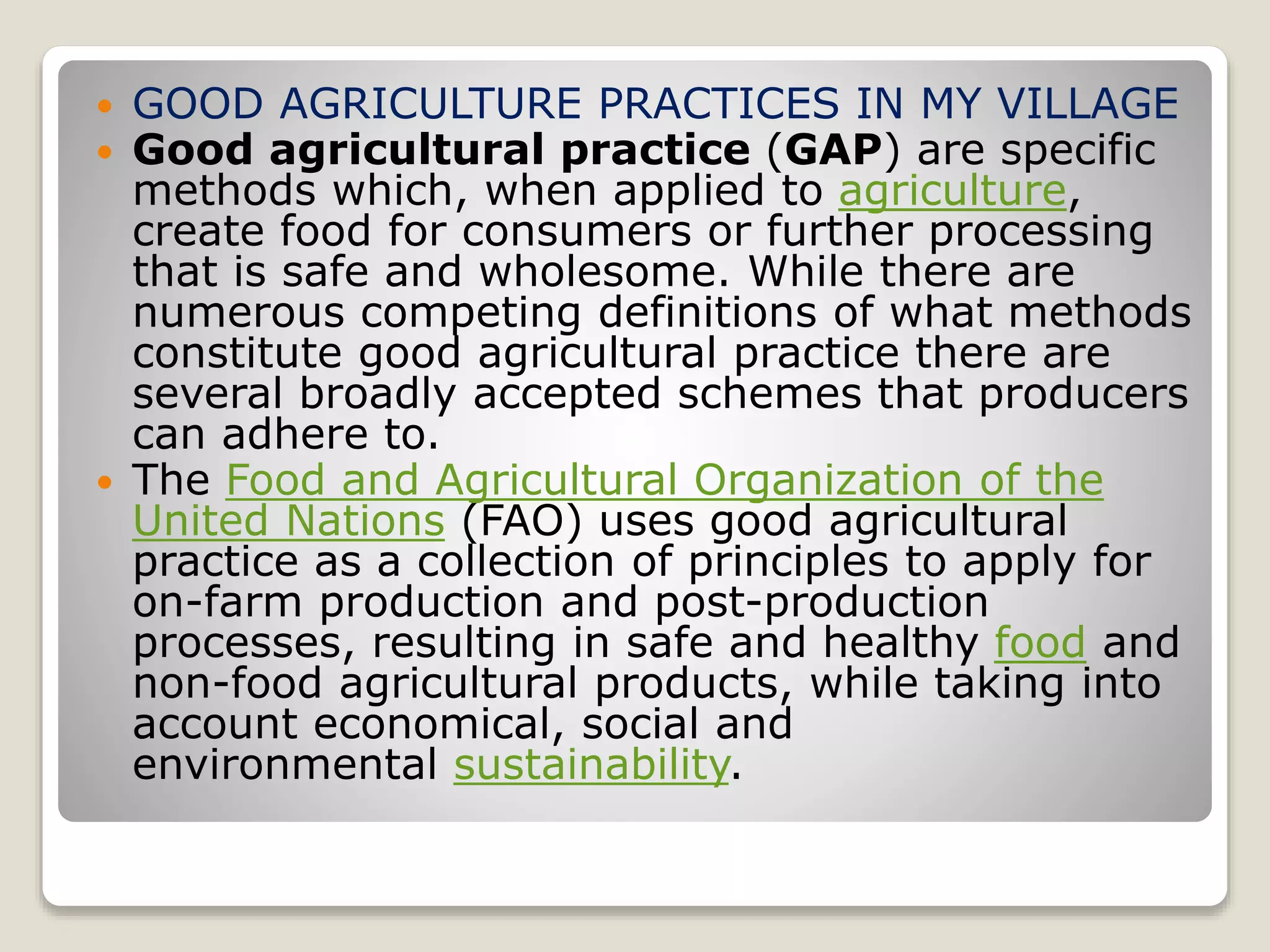 good agriculture practices | PPTX