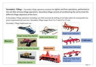 Agriculural Machinery (Primary-Secondary Tillage) | PPT