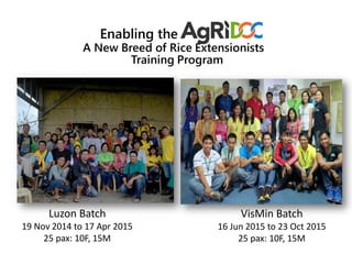 AgRiDOC: A New Breed of Agricultural Development of Extension Officers ...