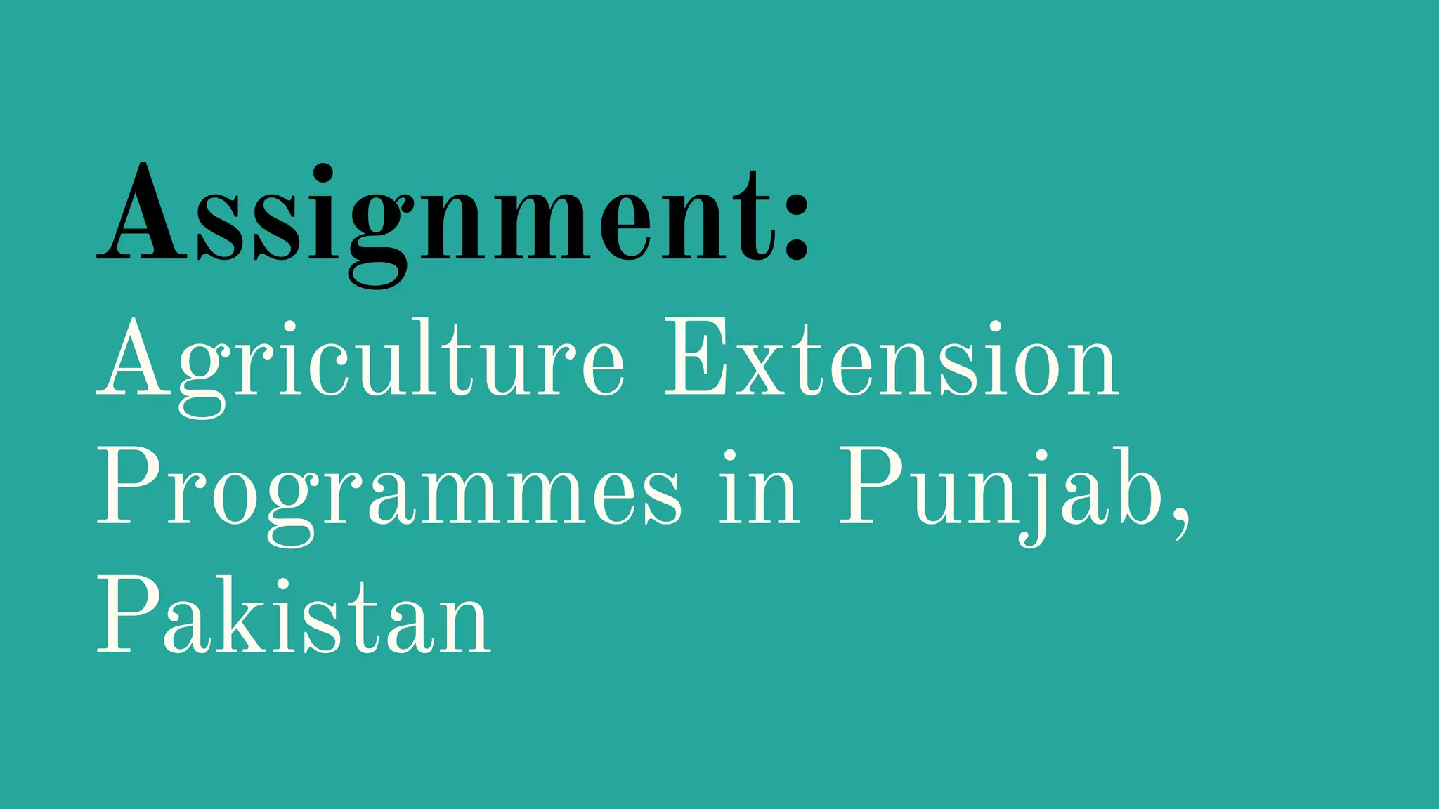 Agri extension programmes in punjab pakistan | PDF