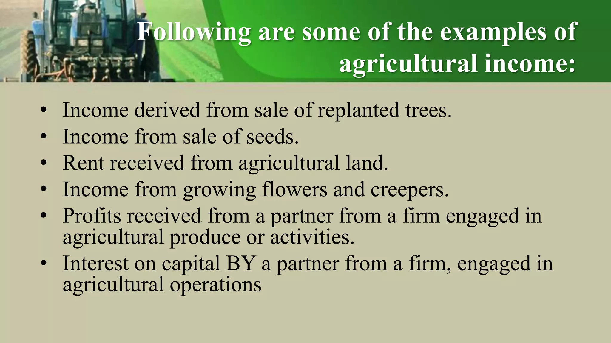 AGRICULTURAL INCOME | PPTX