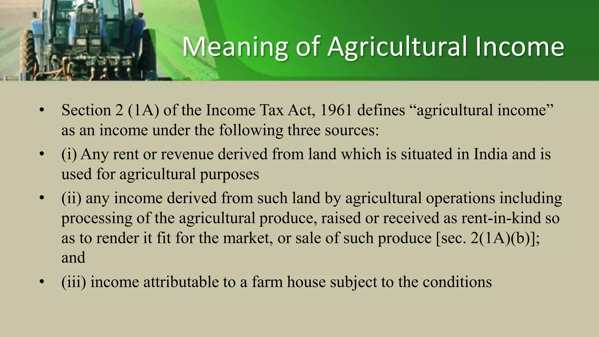 AGRICULTURAL INCOME | PPTX