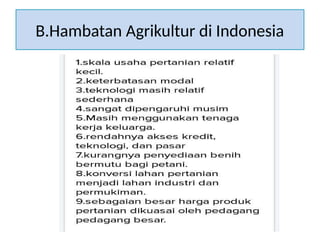 Pentingnya agrikultur di Indonesia IPS SMP kelas 8 | PPTX