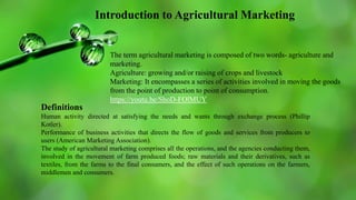 Agricultural marketing | PPTX