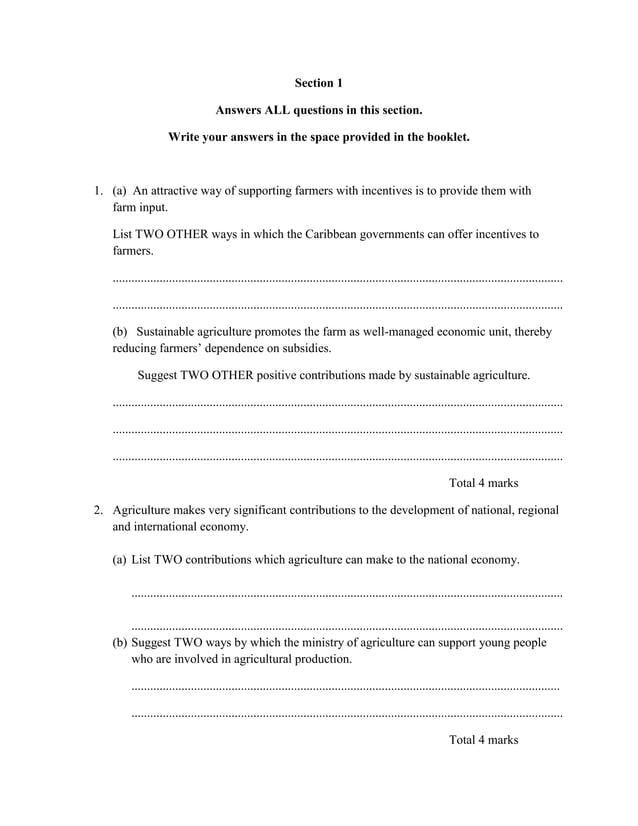 Agriculturesciece past paper | DOCX | Agriculture | Industries