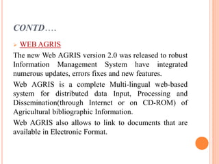 International System for Agricultural Science and Technology (AGRIS) by ...