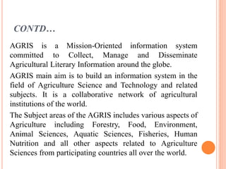 International System for Agricultural Science and Technology (AGRIS) by ...