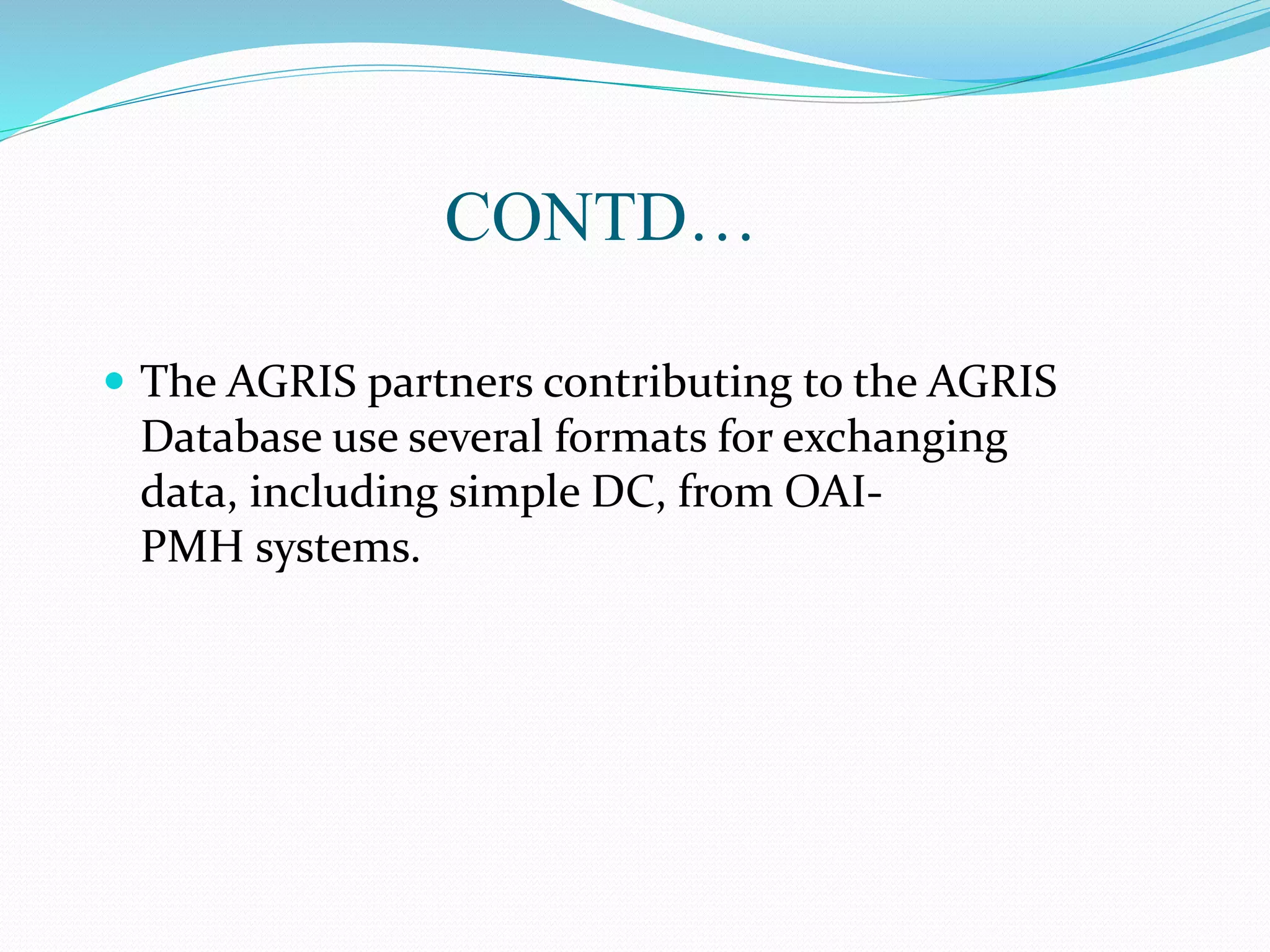 AGRIS (agricultural information system) | PPTX
