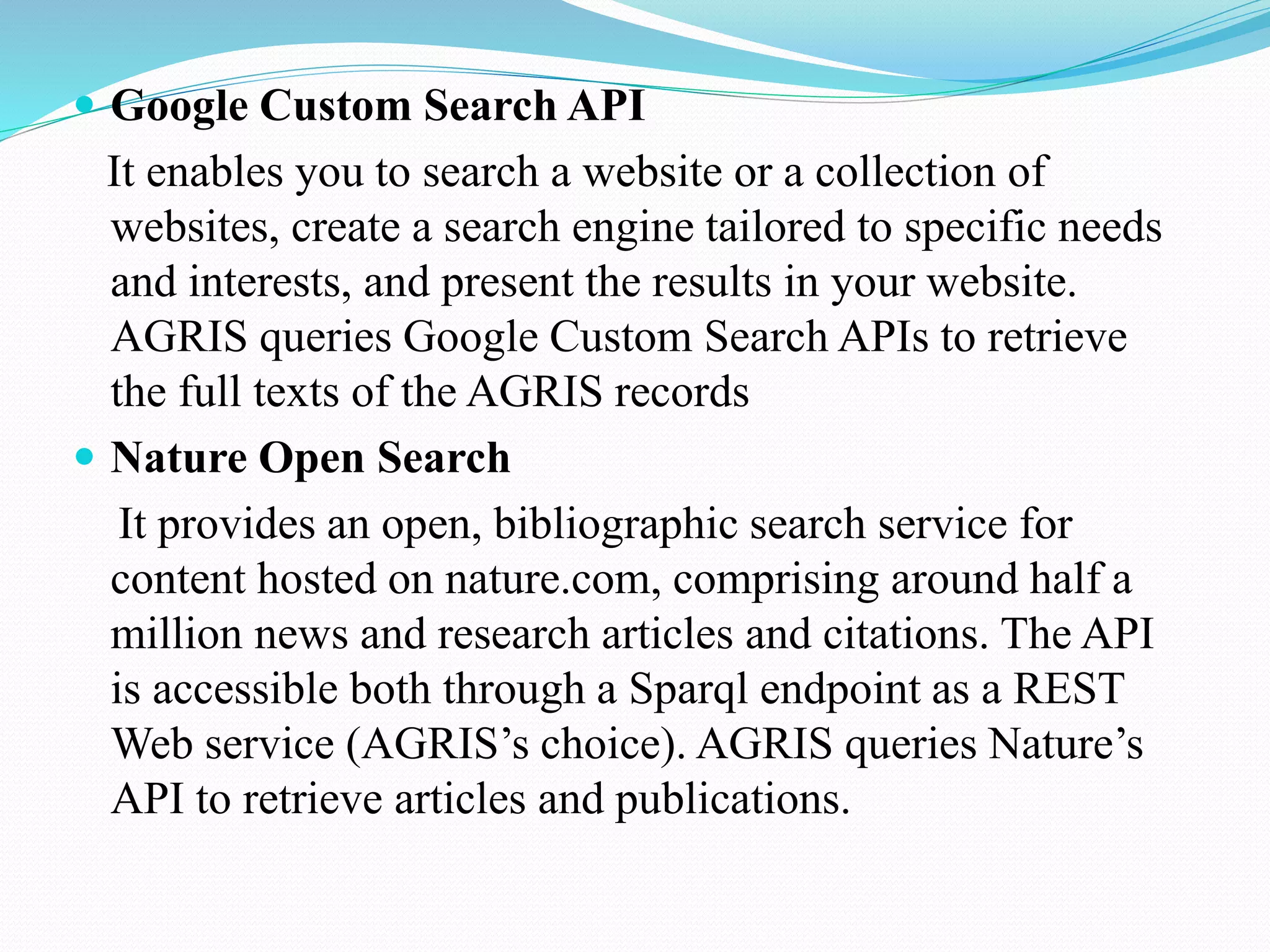 AGRIS (agricultural information system) | PPTX