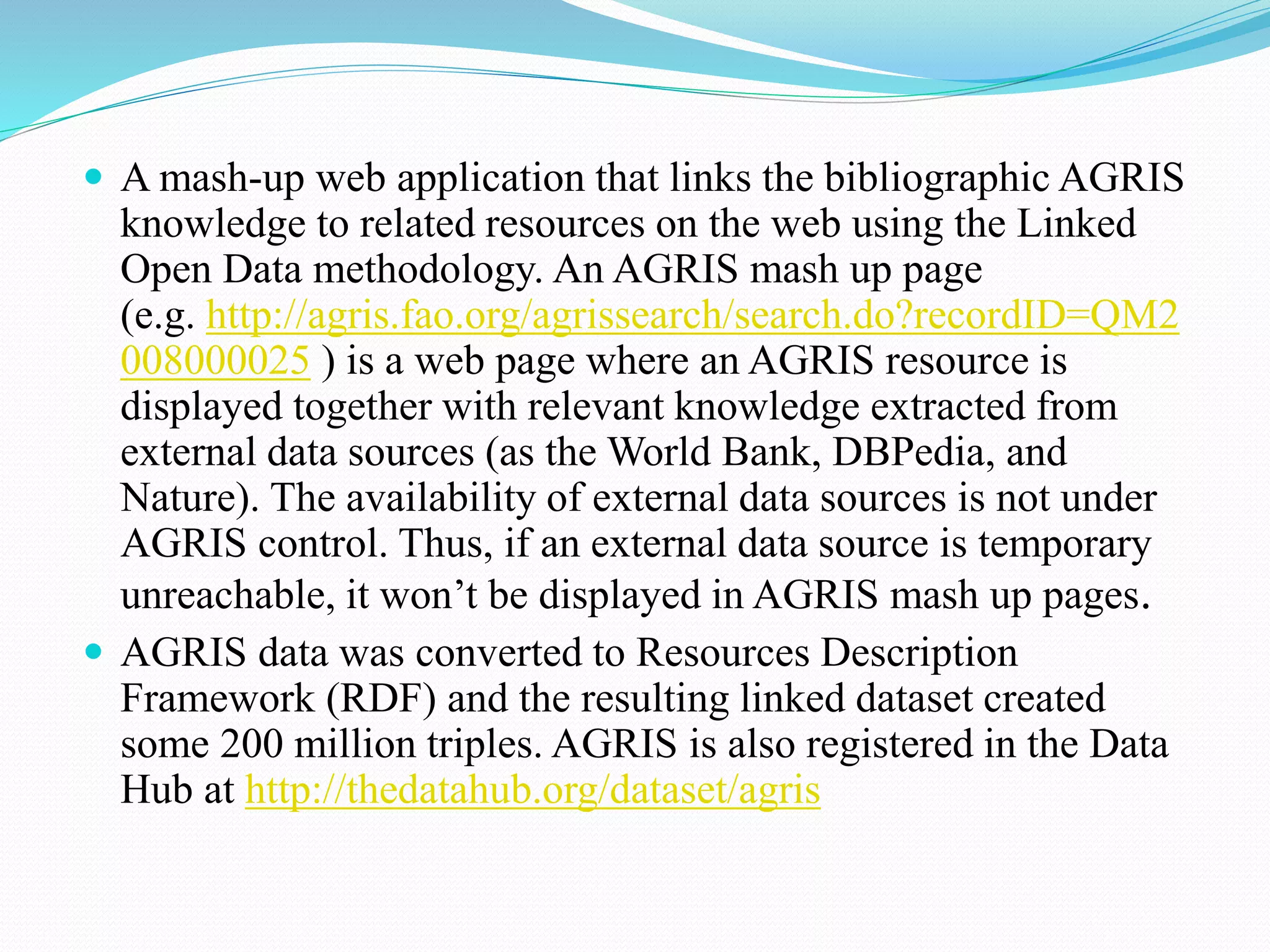 AGRIS (agricultural information system) | PPTX