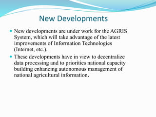 AGRIS (agricultural information system) | PPTX