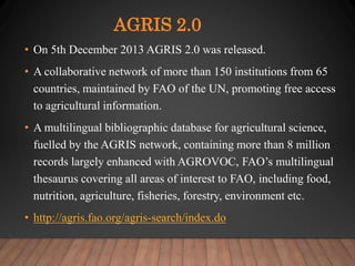 Agris (agricultural information system) | PPTX