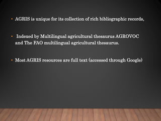 Agris (agricultural information system) | PPTX
