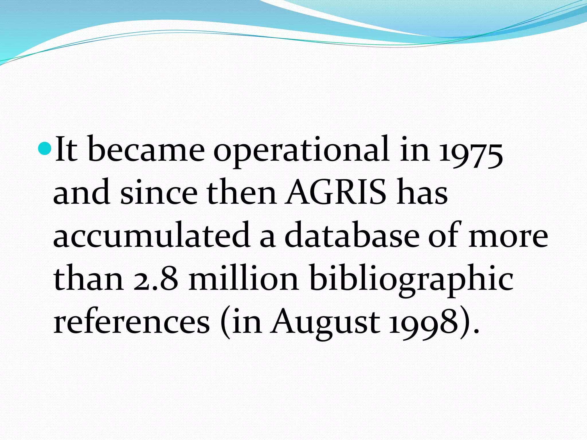 Agris (agricultural information system) | PPT