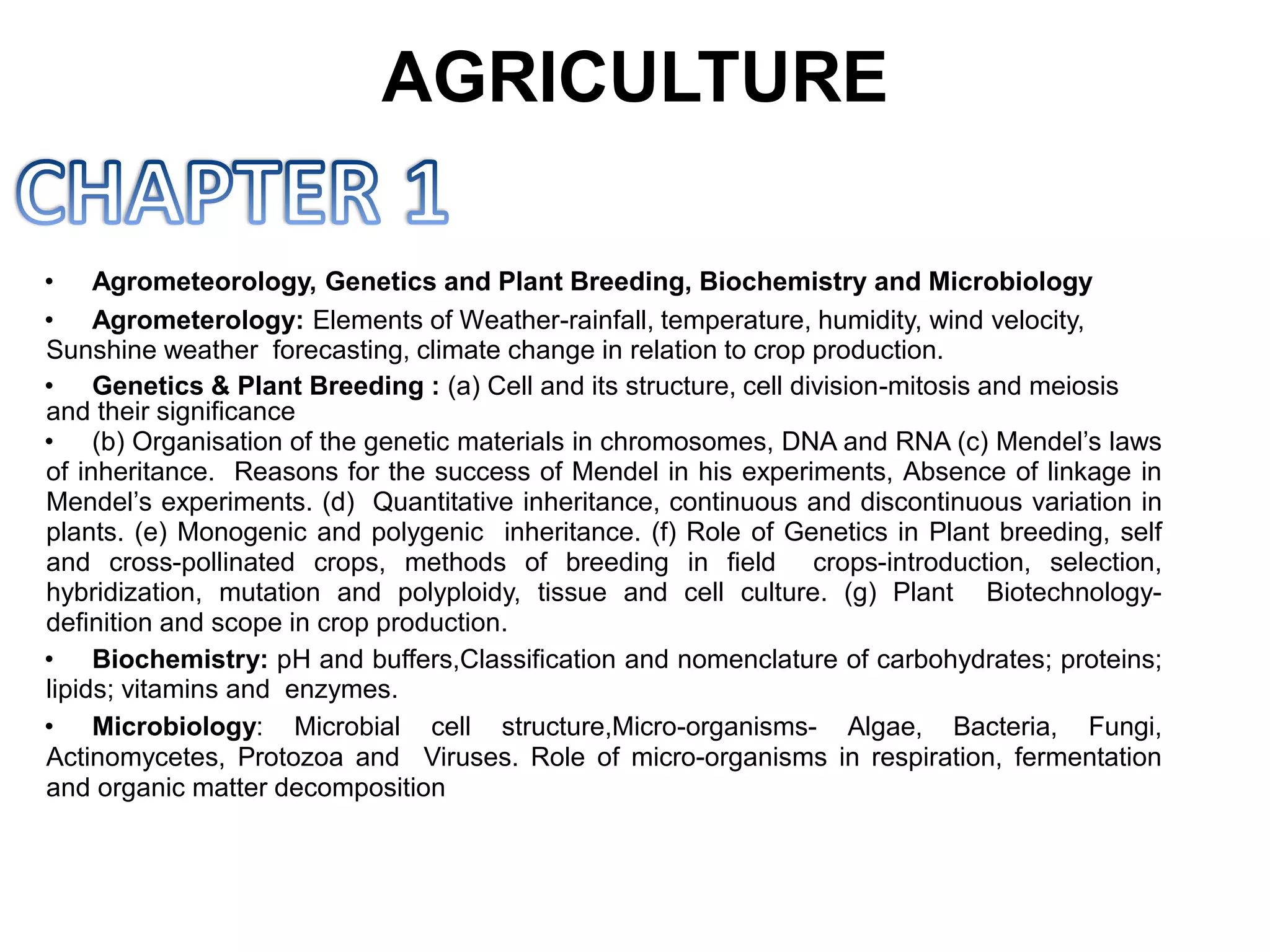 ICAR SYLLABUS AGRICULTURE PAPER | PDF