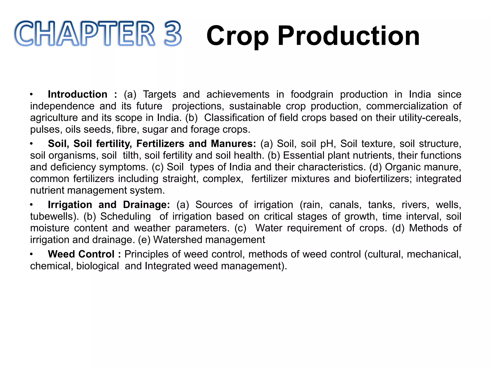 ICAR SYLLABUS AGRICULTURE PAPER | PDF
