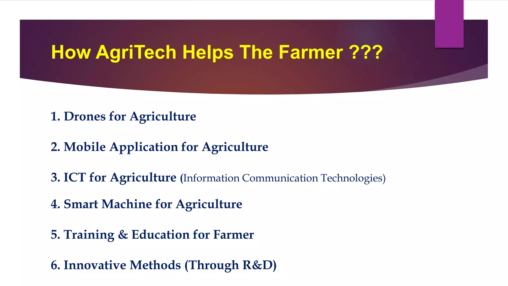 Agritech for effective agriculture management | PPTX | Agriculture ...