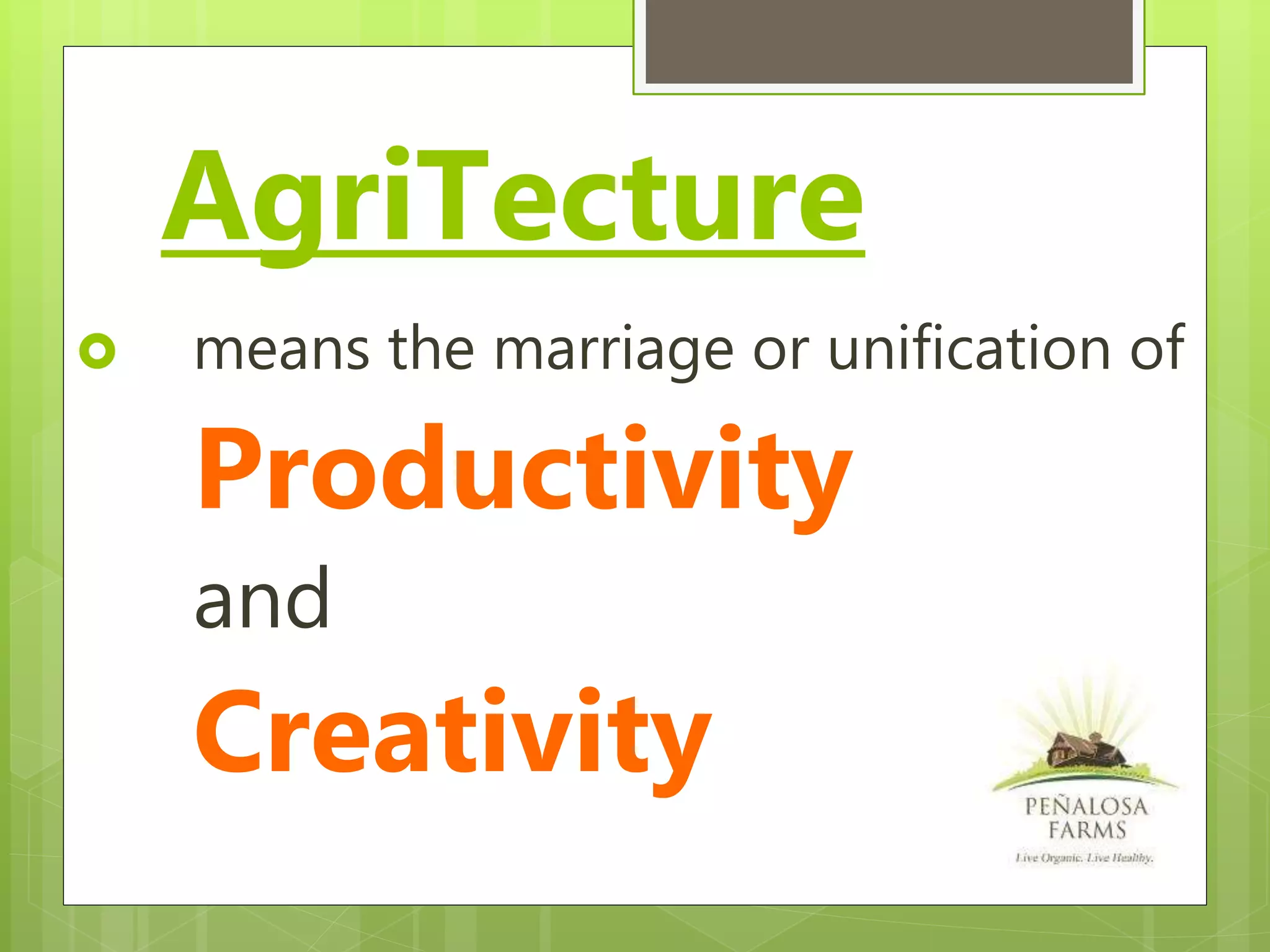 Agritecture: Fusion of Agriculture and Architecture | PDF