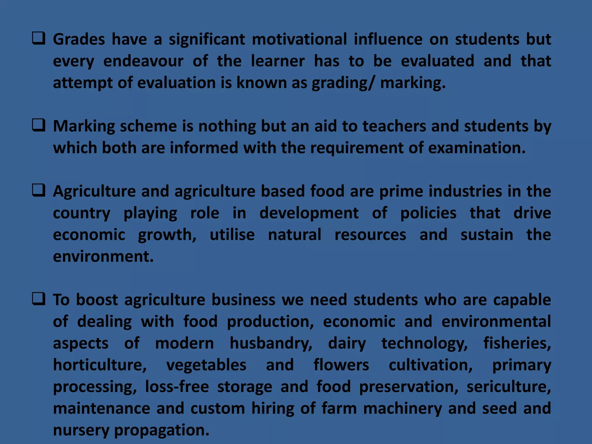 Agriculture universities & Grading Pattern | PPT