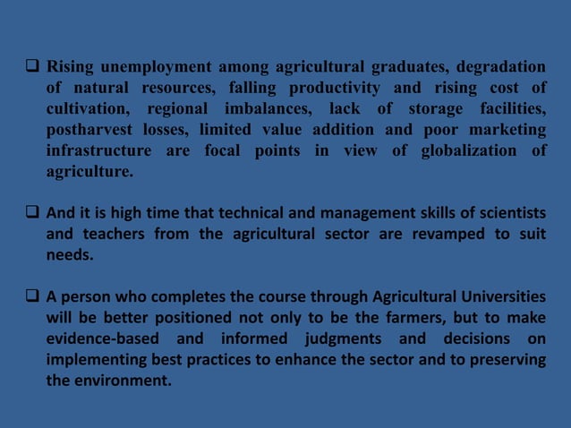Agriculture universities & Grading Pattern | PPT