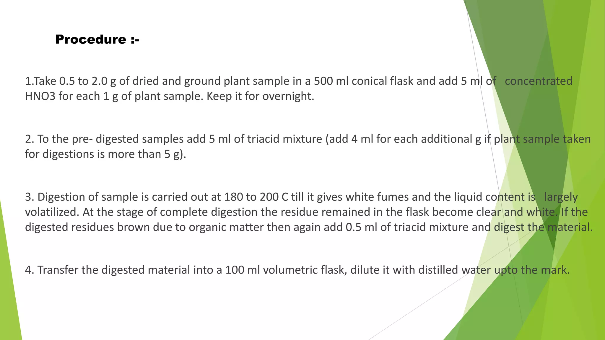 Different methods of phosphorus determination in plants | PPTX