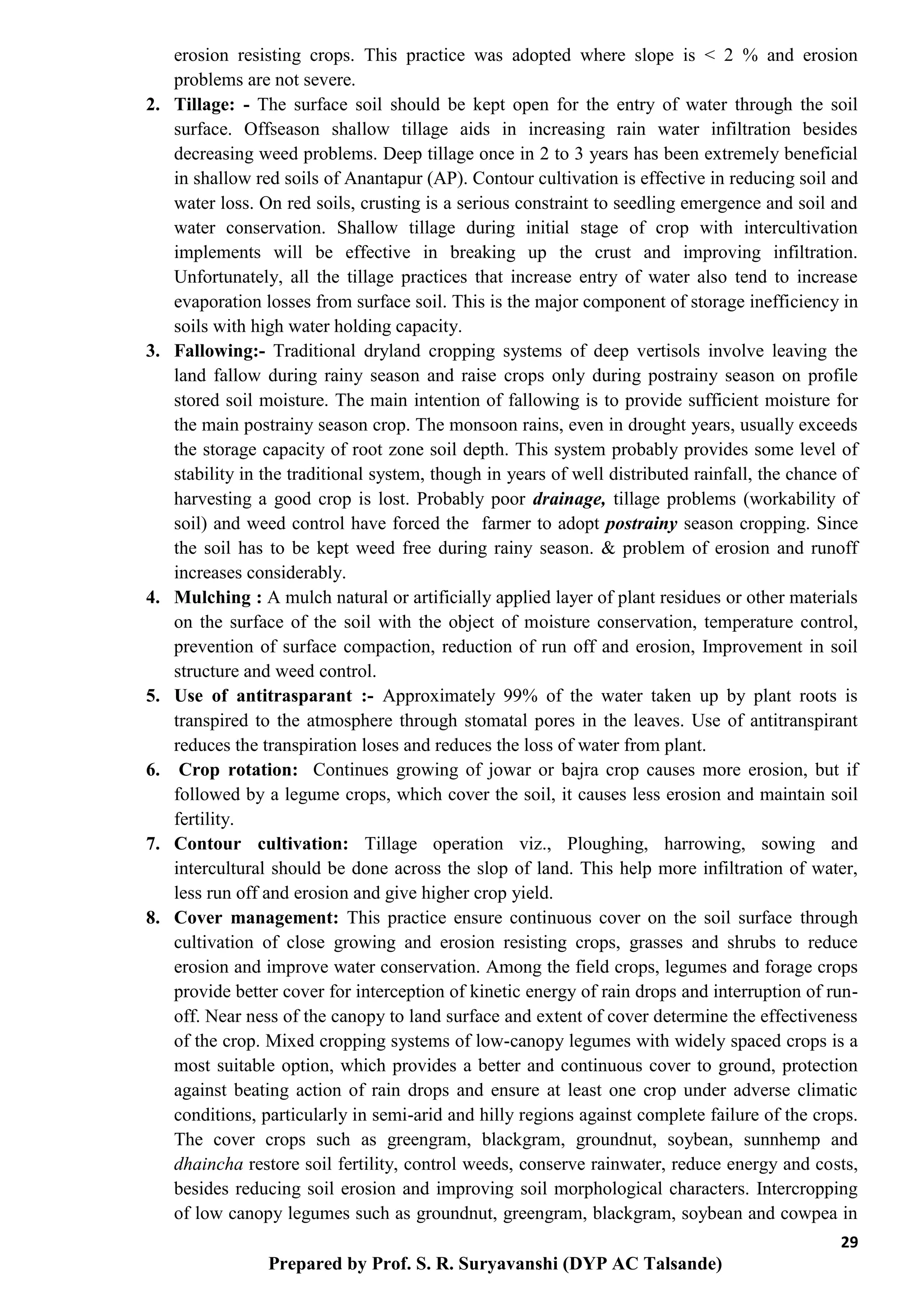 RAINFED AGRICULTURE & WATERSHED MANAGEMENT | PDF