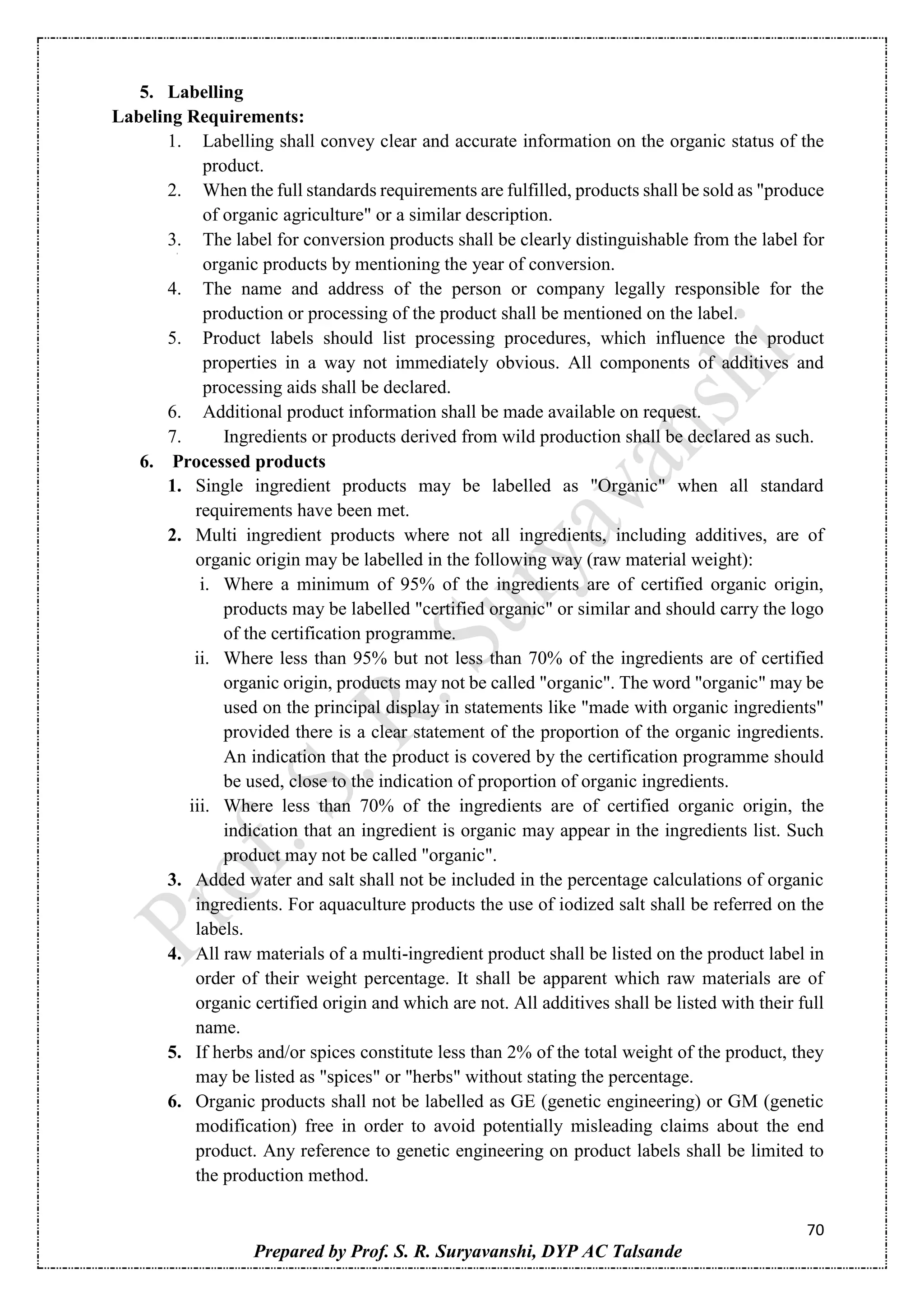 Principles of Organic Farming theory notes (AGRO-248) | PDF