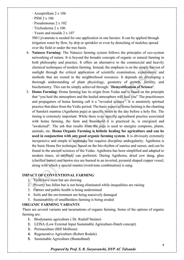 Principles of Organic Farming theory notes (AGRO-248) | PDF