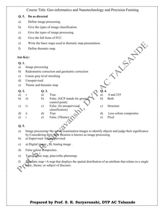 Objectives on Geoinformatics and Nanotechnology and Precision Farming | PDF
