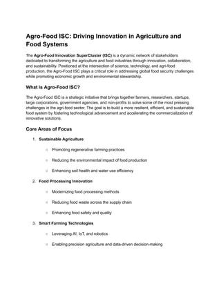 Advancing Innovation and Skills for a Sustainable Food Future | PDF