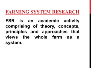farming system research | PPTX
