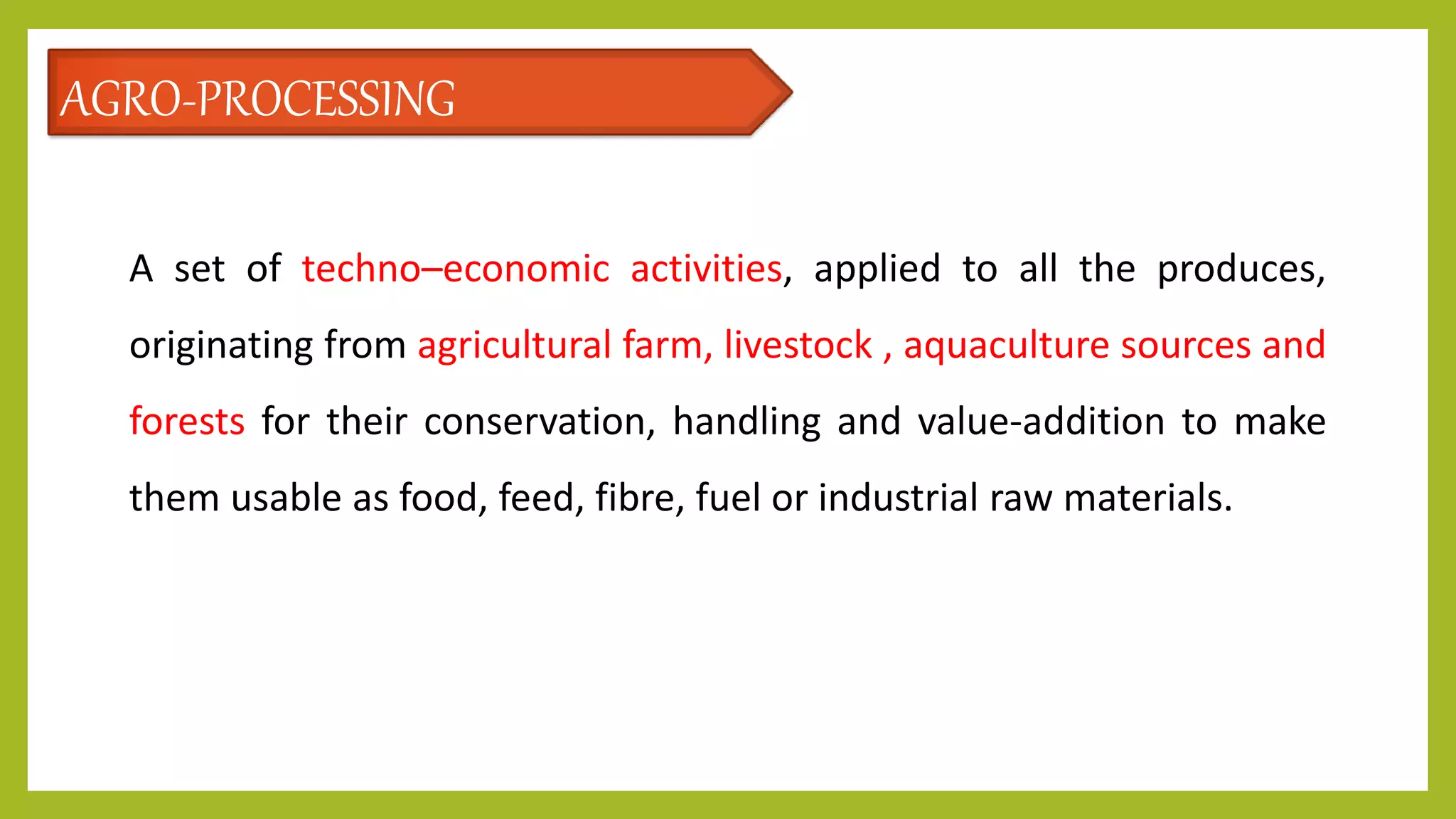 Agro-processing complex | PPTX