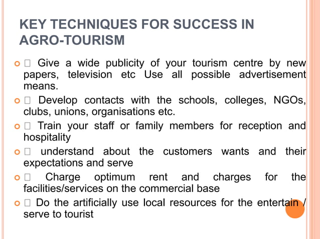 Agro tourism scope and opportunities for the farmers in india by vinay ...