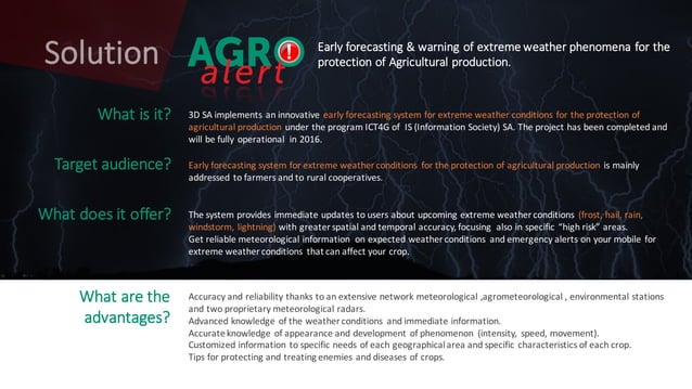 Agroalert: Early Warning for extreme weather Phenomena | PPTX | Agriculture | Industries