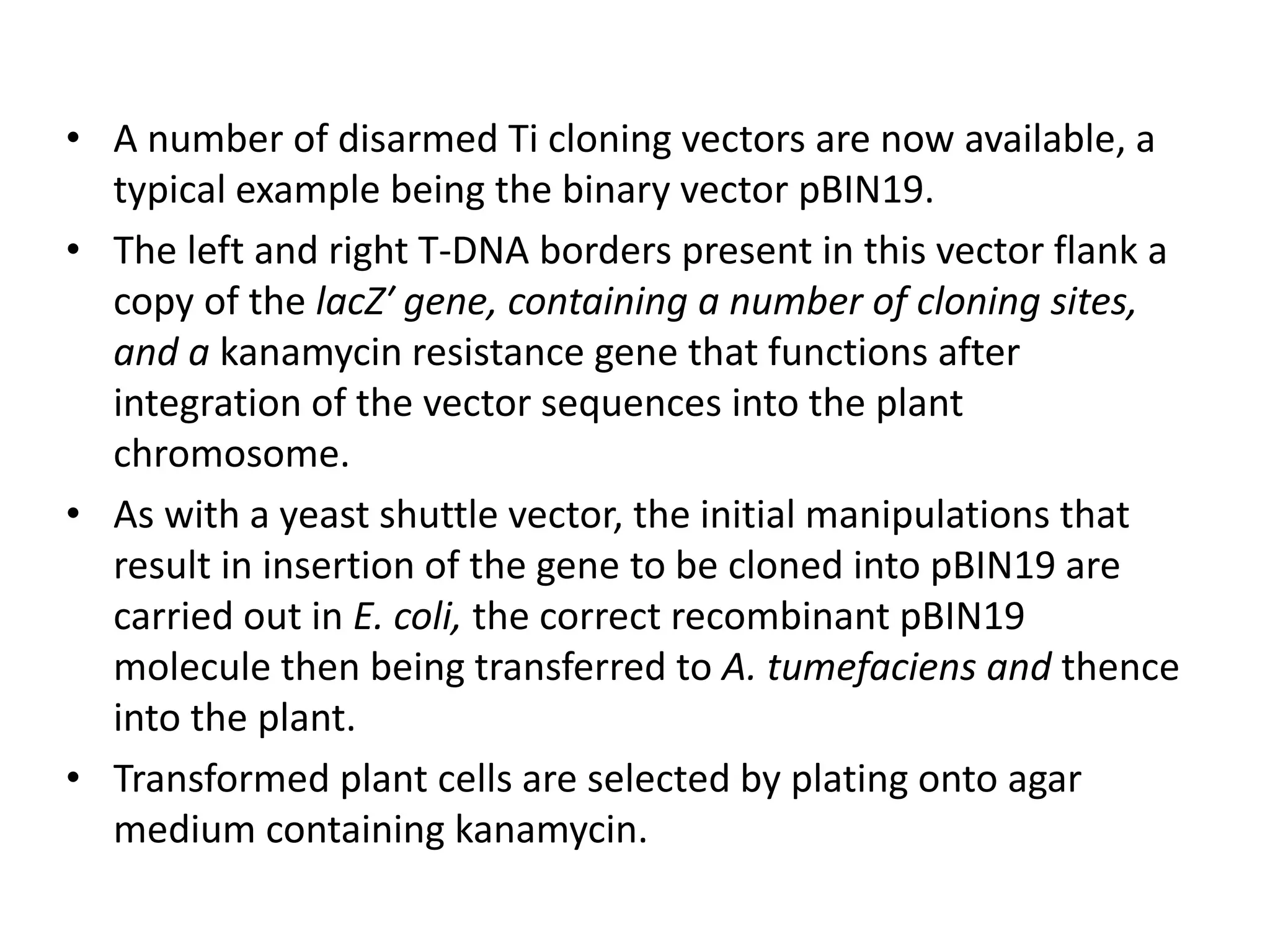 Agrobacterium mediated transformation | PPTX