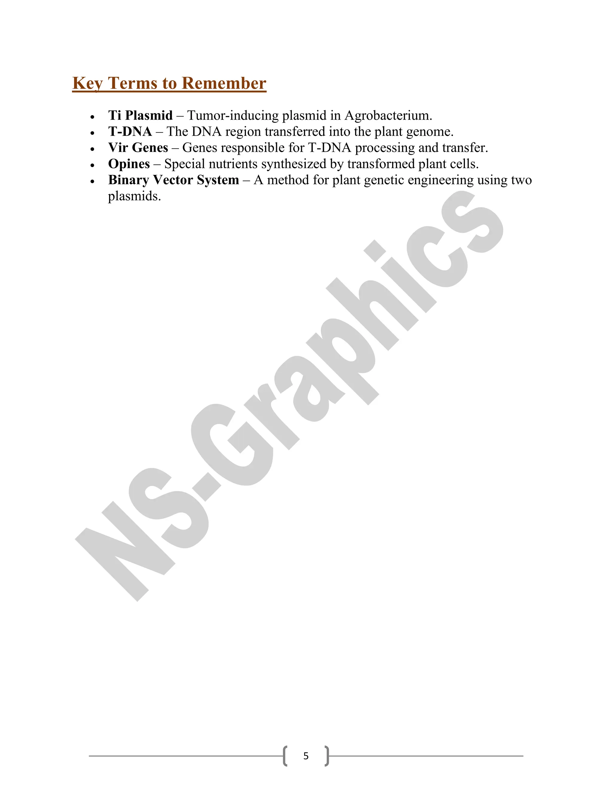 Agrobacterium Ti-Plasmid Transfer for Biotechnology & Botany Sem-5 | PDF